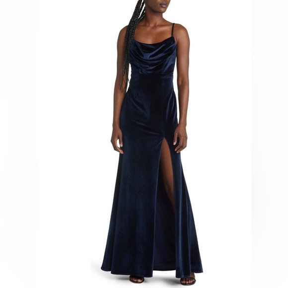 Lulus | Dresses | Lulus Everything I Do Cowl Neck Mermaid Maxi Velvet ...